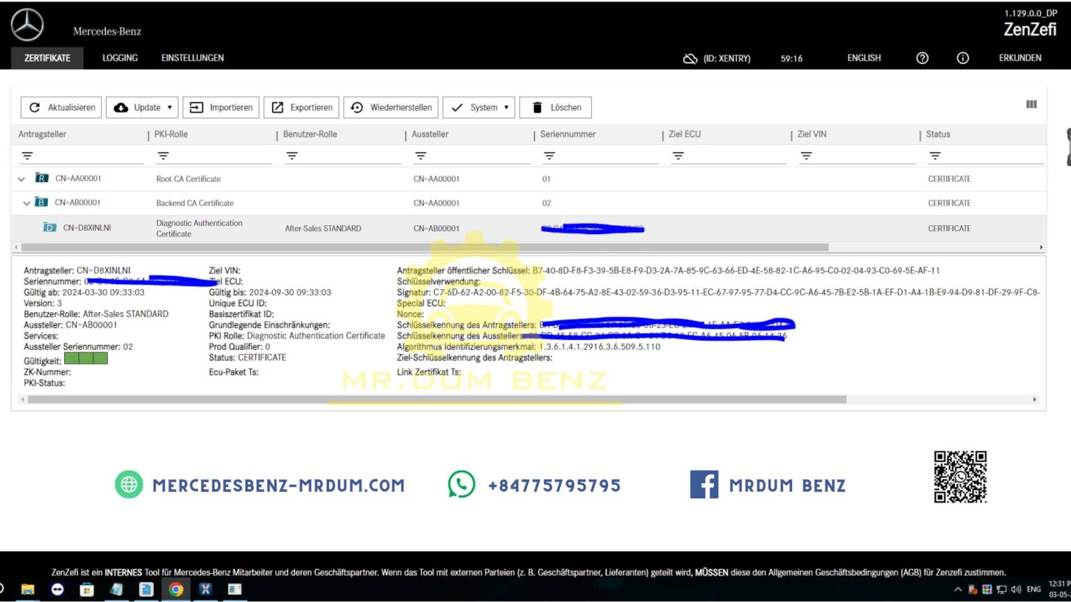 ZenZefi License Certificate Xentry Diagnostic 2023 Mercedes - Mr.Dum ...