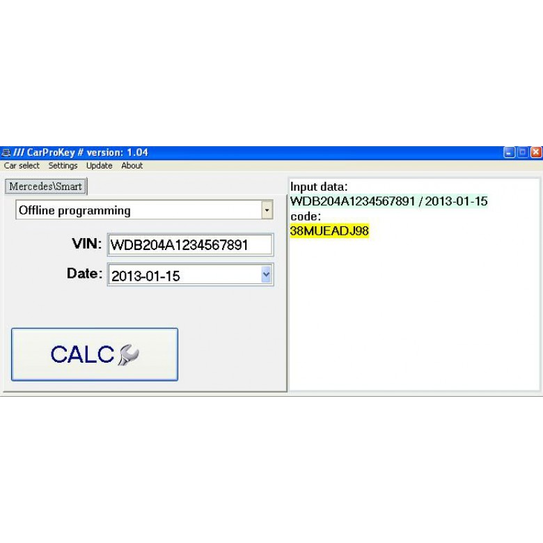 Carprokey Calculator 102 Generator Xentry Password Mrdum Benz Remote Programming Coding